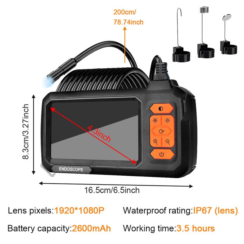 Endoscope Camera with Light Borescope Inspection Camera Industrial ...