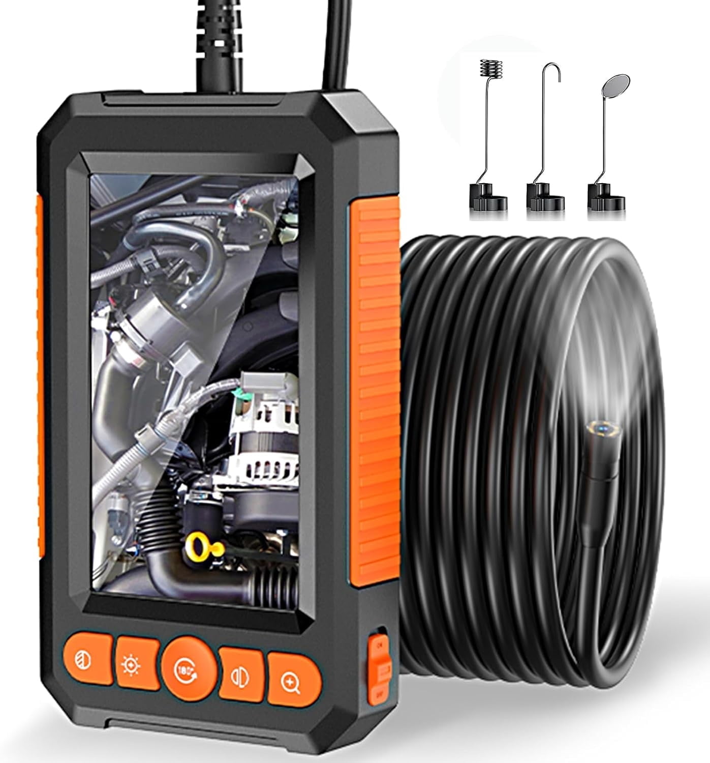 "1920P HD Endoscope Camera with Light, 4.3"" Screen, 8 LED, 16.4FT ...