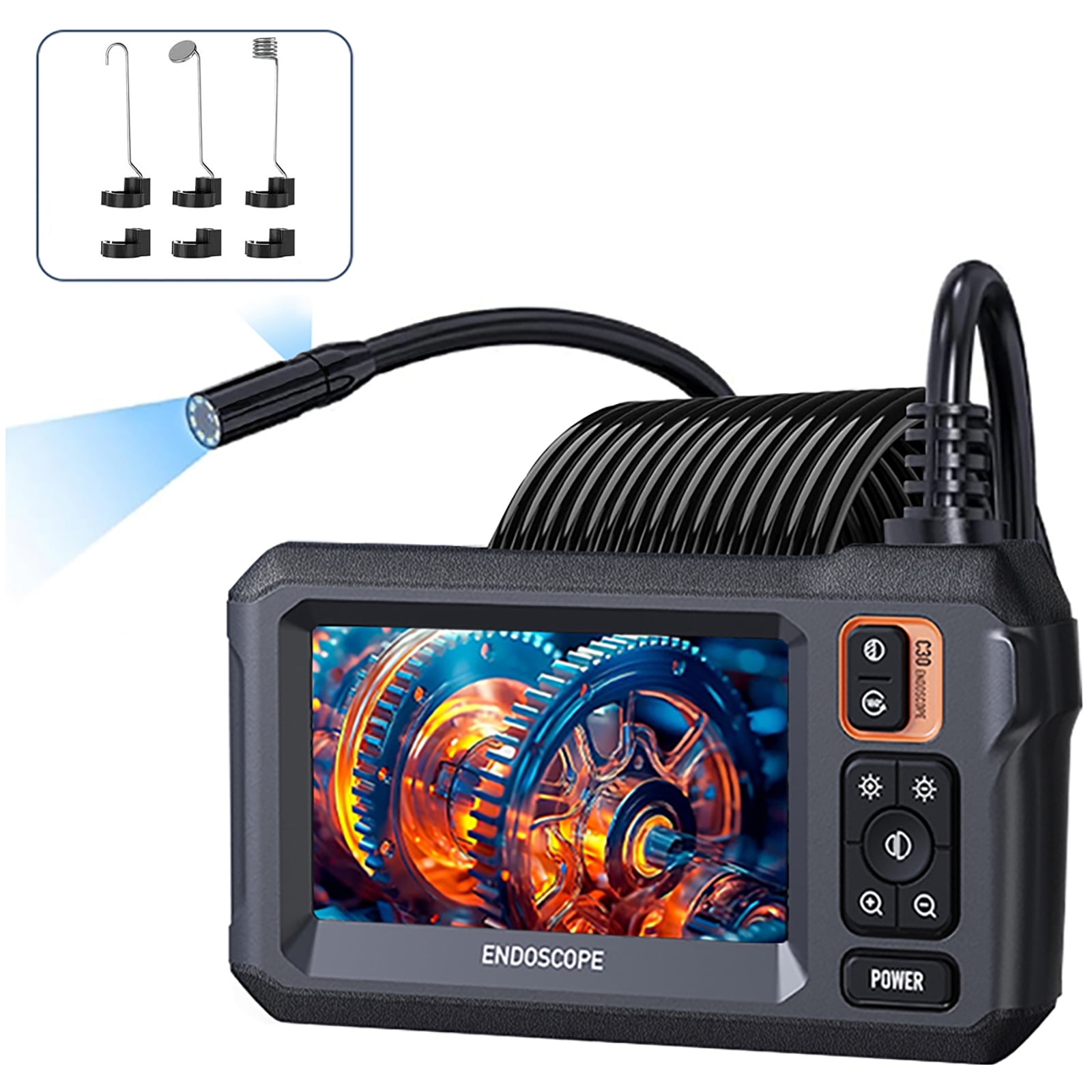 Endoscope Camera with Light - Inspection Borescope Camera with 4.3" IPS ...