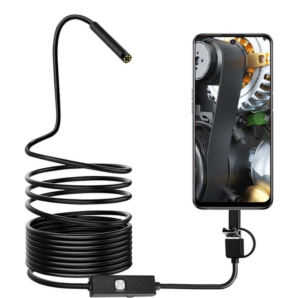 Endoscope Camera with Light, Semi-Rigid Cable Inspection Camera Tools ...