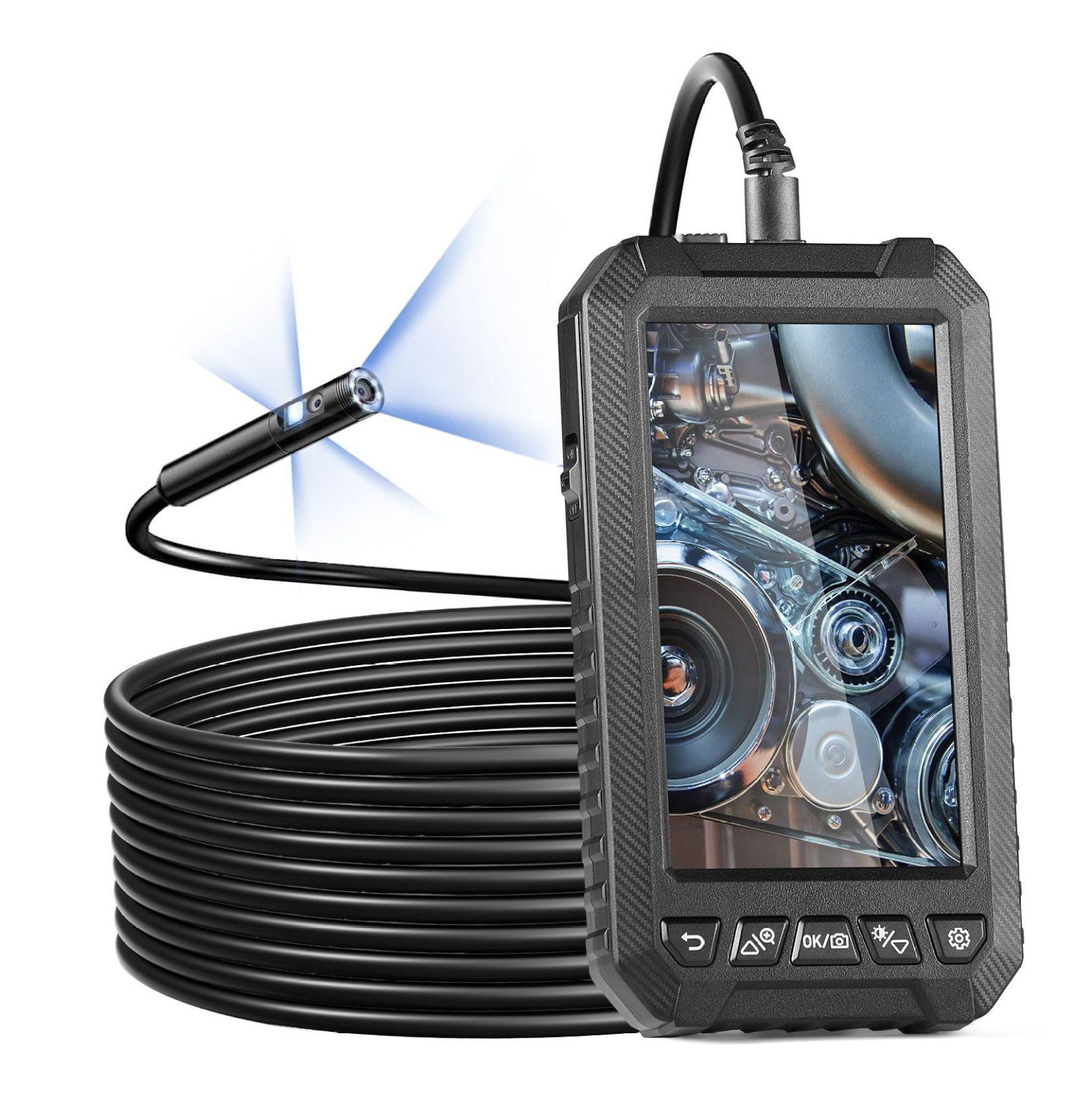 Endoscope Camera with Lights, 16.4FT Borescope, 5" IPS Screen, Triple ...