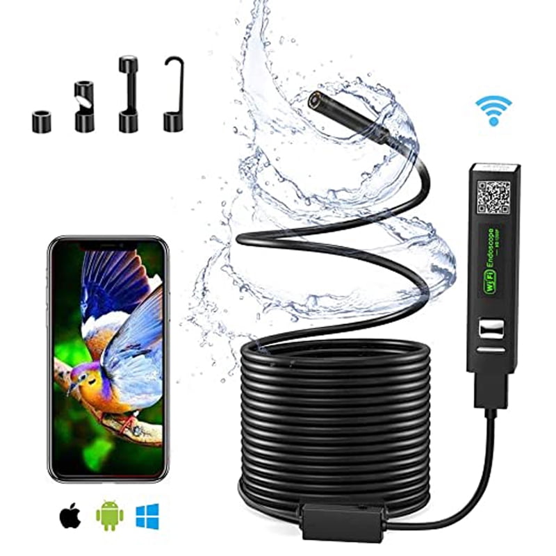 Endoscope Camera Wireless Endoscope 2.0 MP HD Borescope Rigid Snake ...