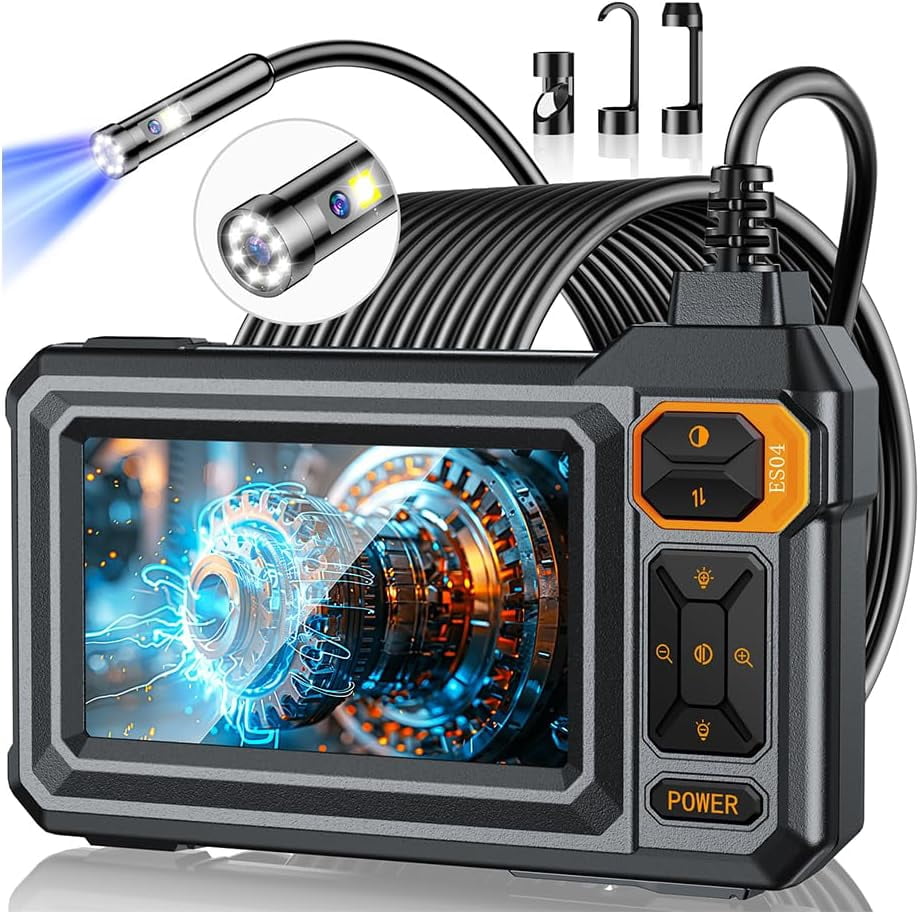 Endoscope Camera with 4.3" Screen, 1920P HD Borescope with Light, 16 ...