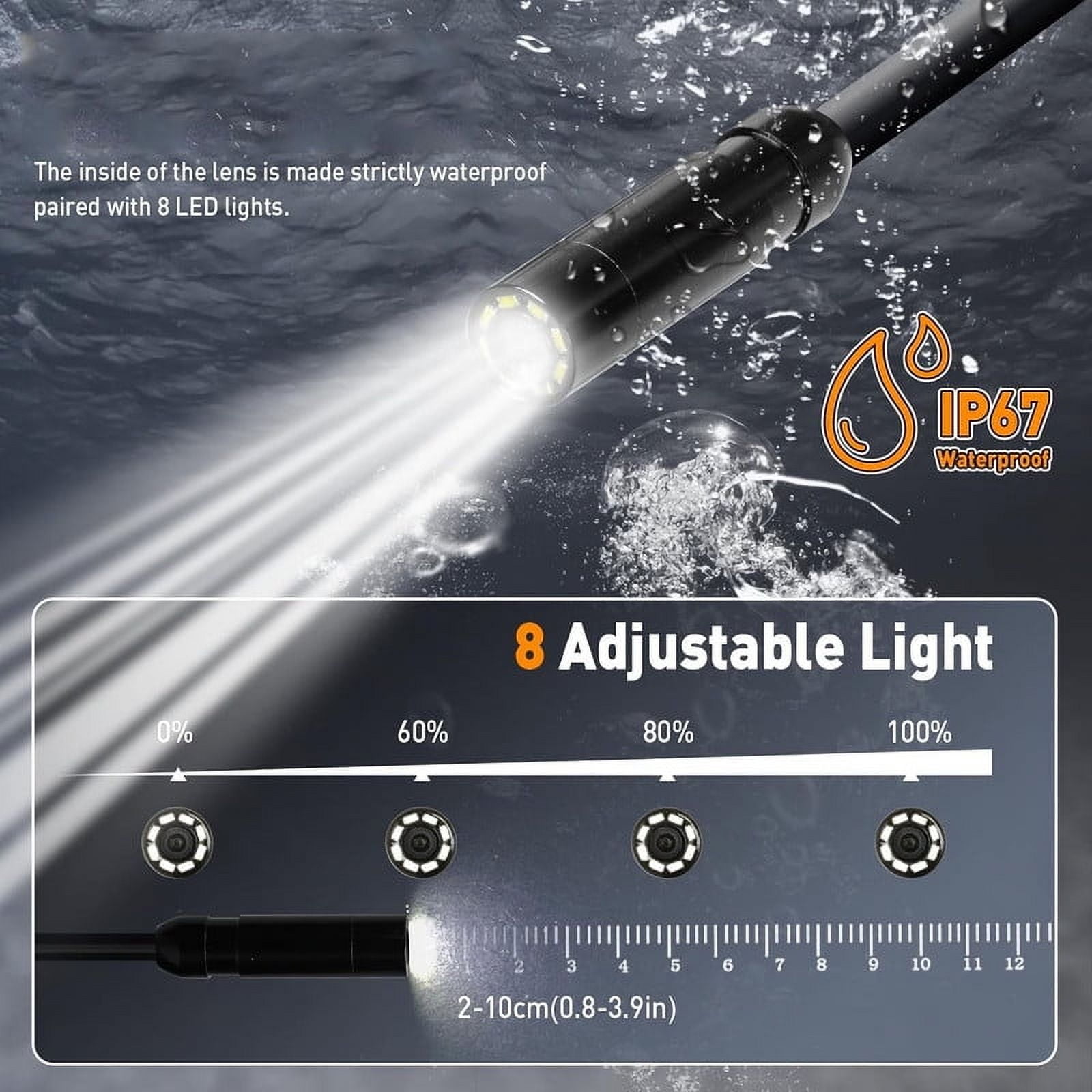 Endoscope Camera with Light, HD Inspection Borescope Camera with LCD ...