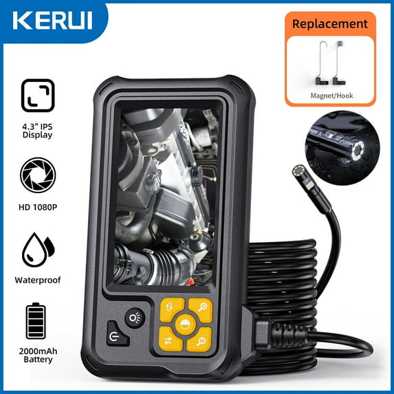 Endoscope Camera with Lights Dual Lens Borescope 16.4FT Cable 4.3 ...