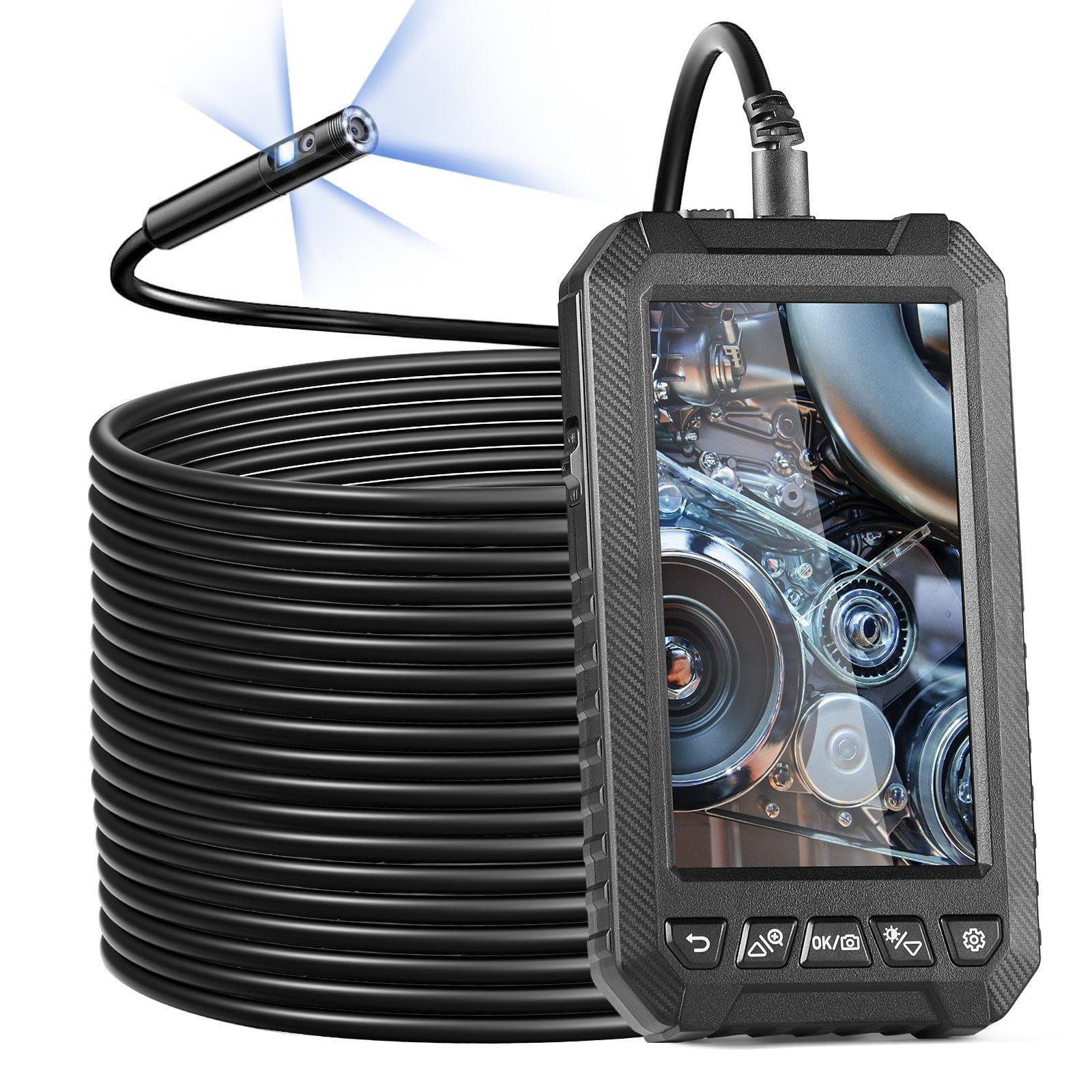 Endoscope Camera with Lights Triple Lens Borescope 49.2FT Cable 5 ...