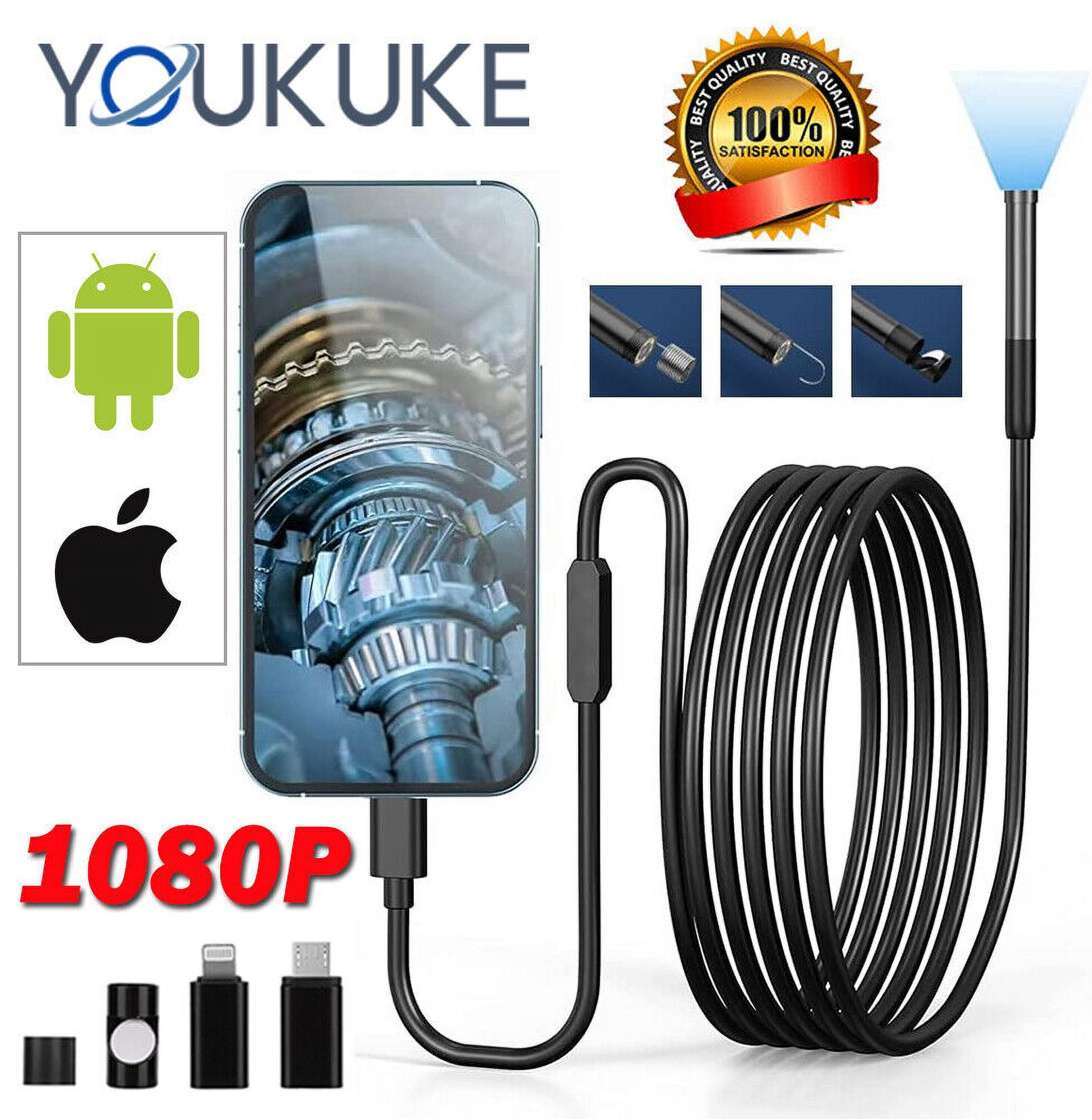 Endoscope Inspection Camera, Waterproof Borescope with Adjustable LED ...