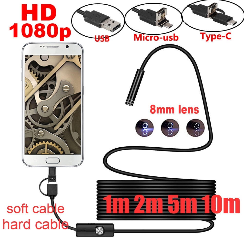 Endoscope camera 1080p hd 1m 2m 5m 10m microusb/usb/type c inspection ...