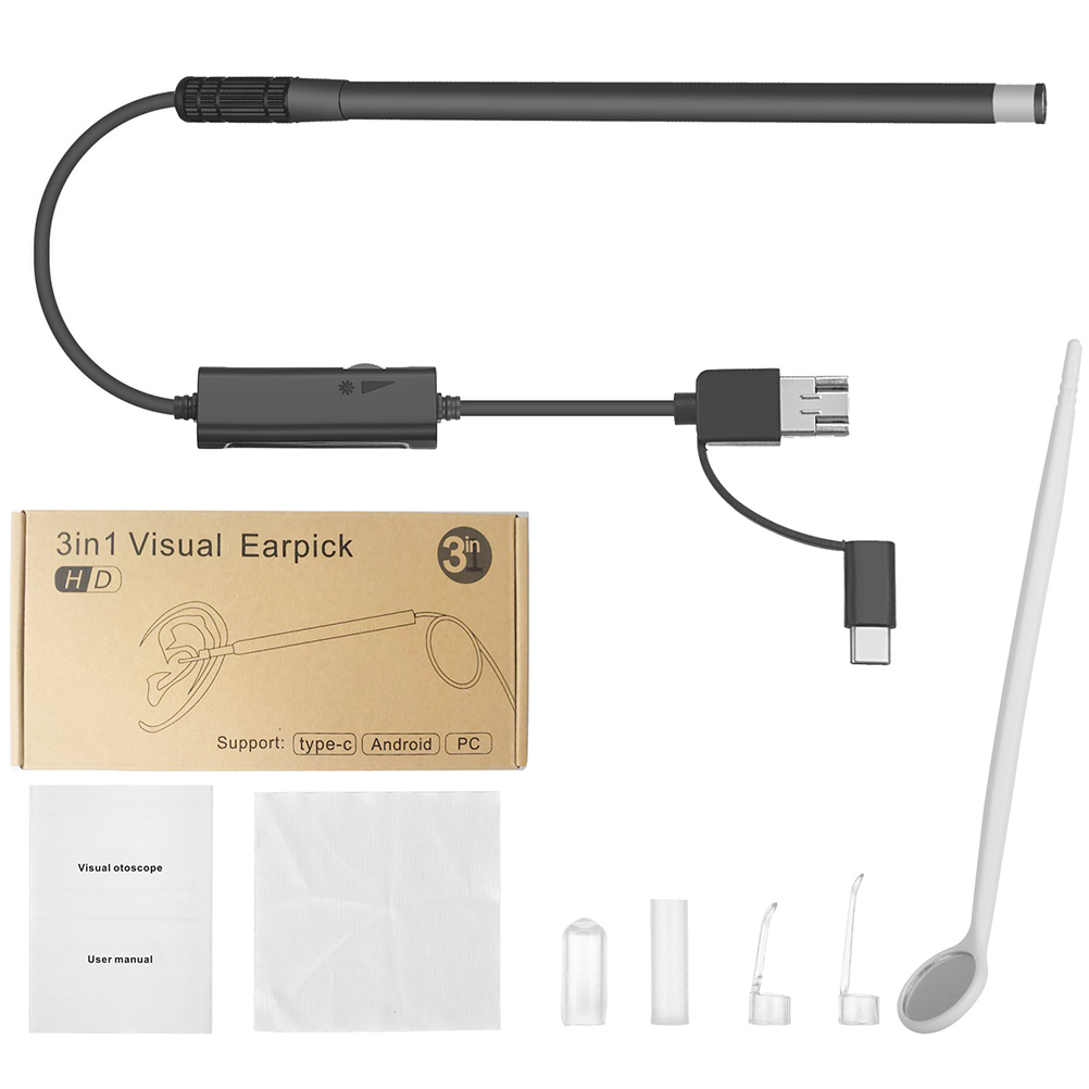 Endoscopic Ear Pick Otoscope with Ear Wax Remover USB Ear Cleaning Ear ...