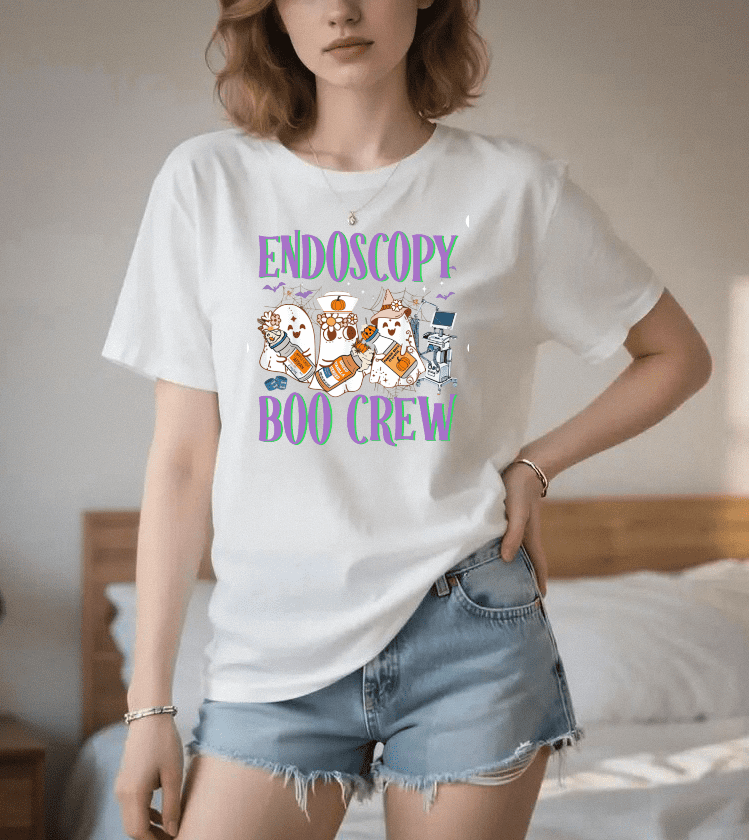 Endoscopy Boo Crew Nurse Ghost Halloween Medical Gift Graphic Unisex T-Shirt, up to size 5XL ...