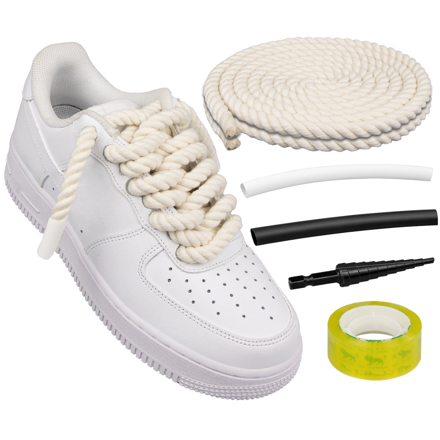 Endoto Thick Rope Shoe Laces for Air Force 1, Chunky Twisted Round ...