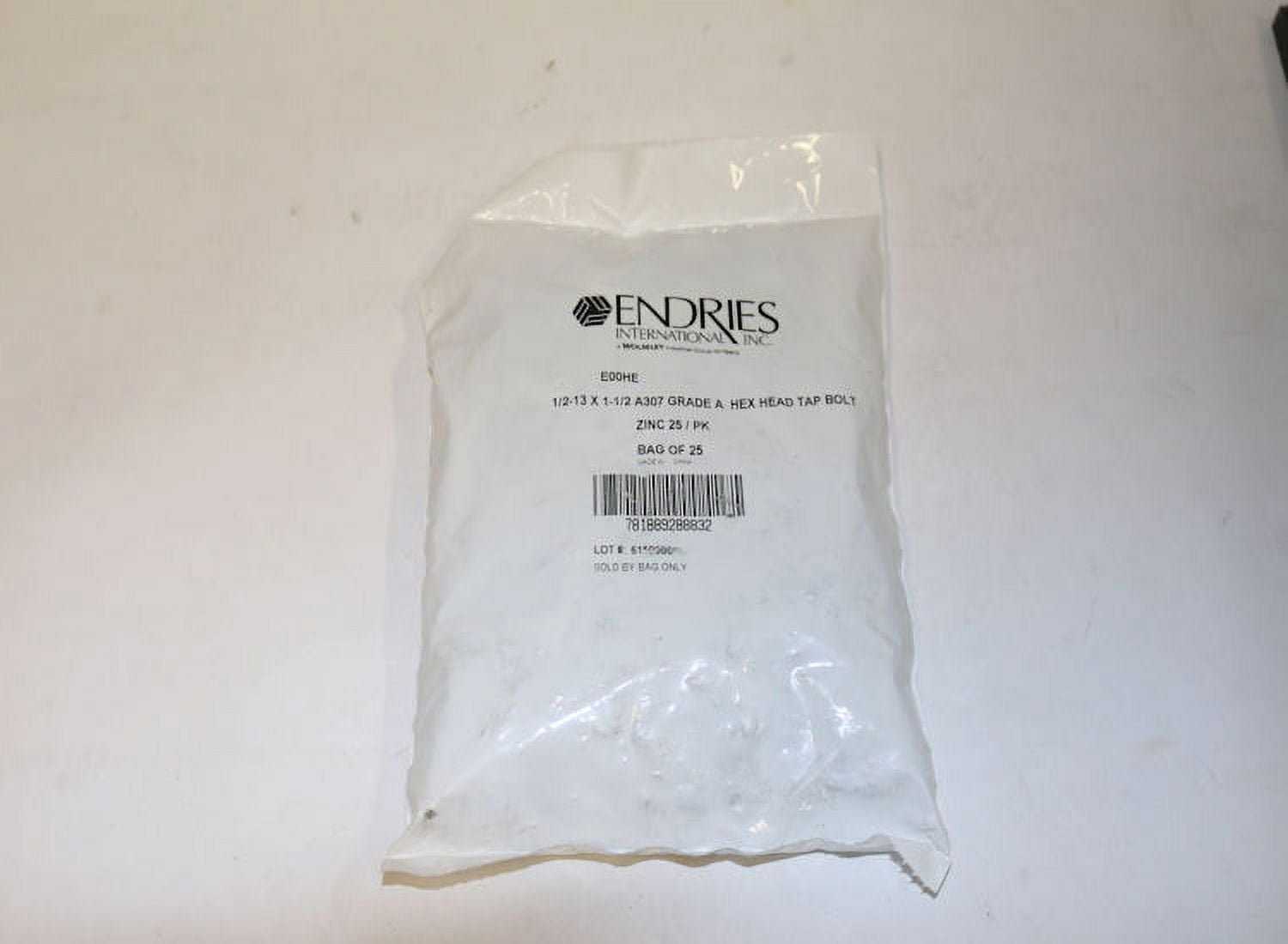 Endries International E00HE 1/2-13 x 1-1/2 Grade A Hex Head Tap Bolt ...
