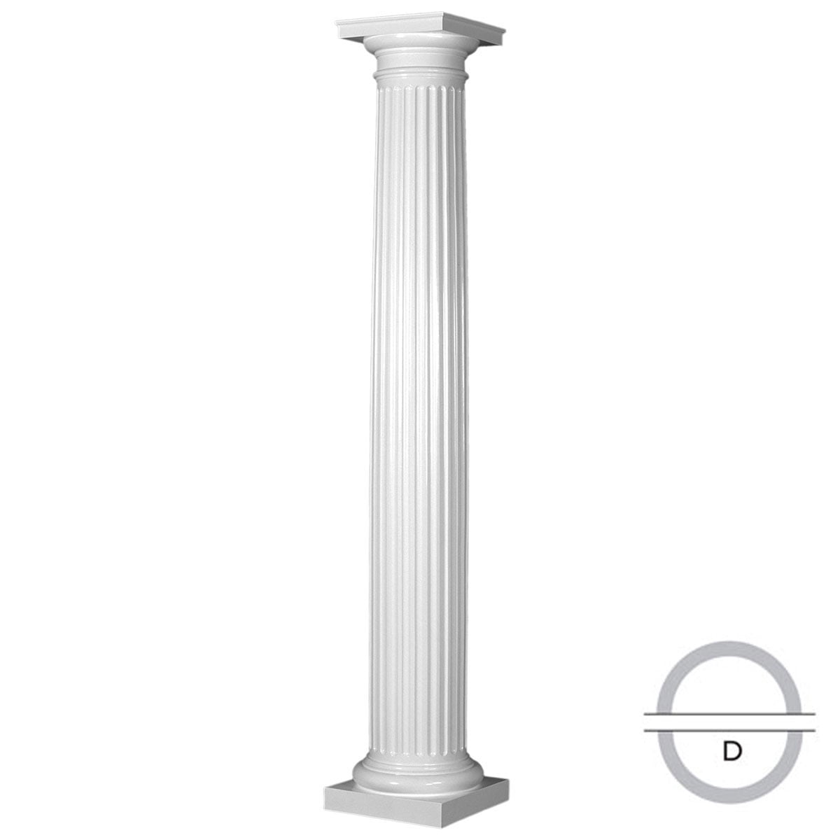 Endura-Stone Round Tapered Fluted Column (FRP), Smooth Paint-Grade ...