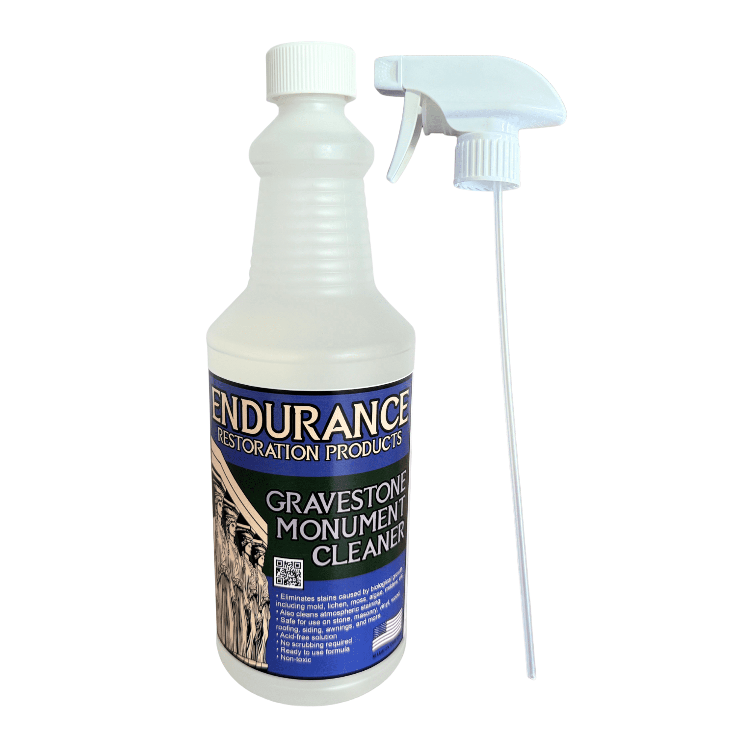 Endurance Gravestone & Monument Cleaner - 1 Quart (Spray Bottle ...