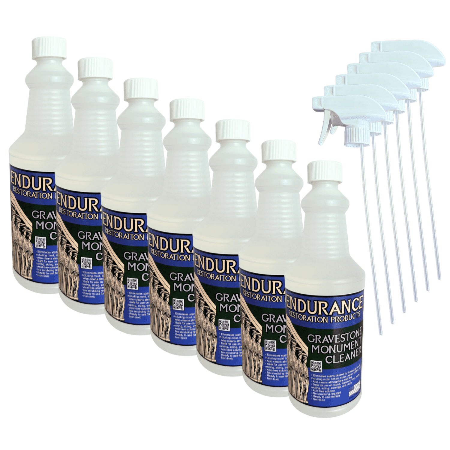 Endurance Gravestone & Monument Cleaner - 6 Quart Case (Spray Bottles ...