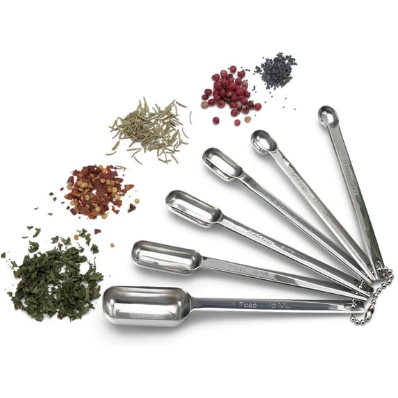 Endurance Stainless Steel Spice Measuring Spoons, Set of 6 | 1/8 tsp to ...