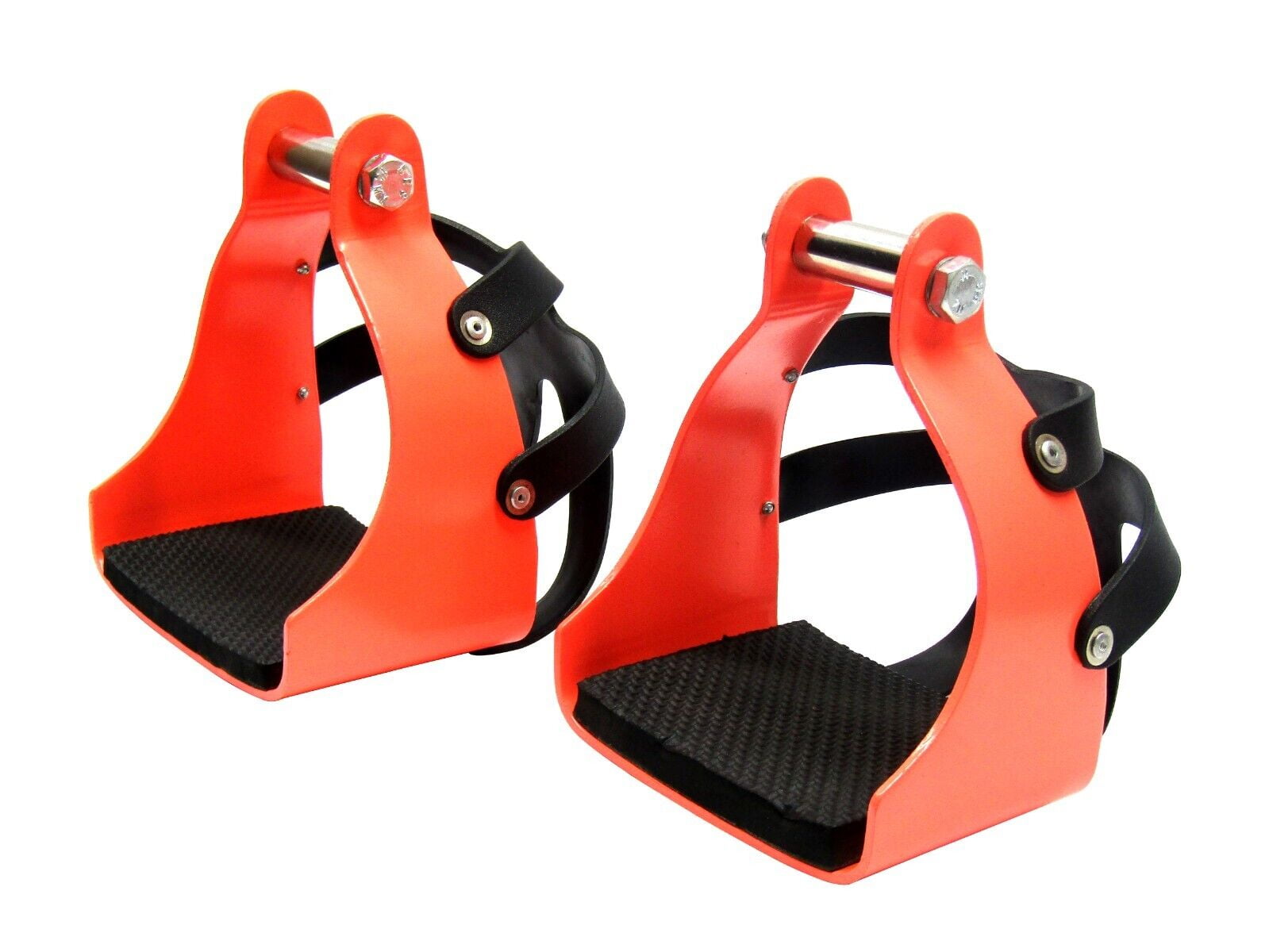 Endurance Stirrups Set Aluminum Red Color Coated 5.5" with Leather ...