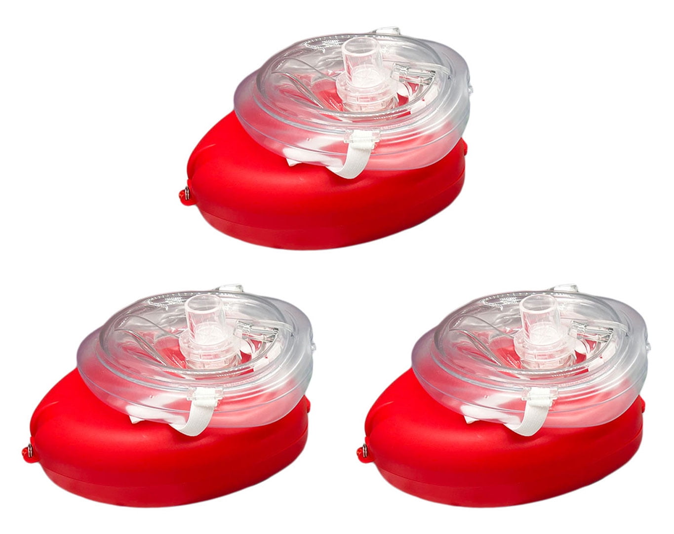 Endure Adult CPR Mask and Kit, 3 Pack of First Responder Kit in a Red ...