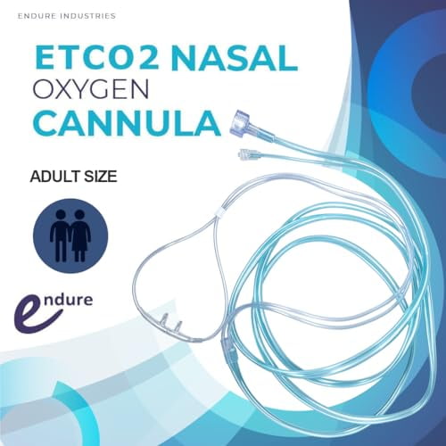 Endure ETCO2 Nasal Sampling Cannula, Bifurcated Prong, Adult 7Ft CO2 ...