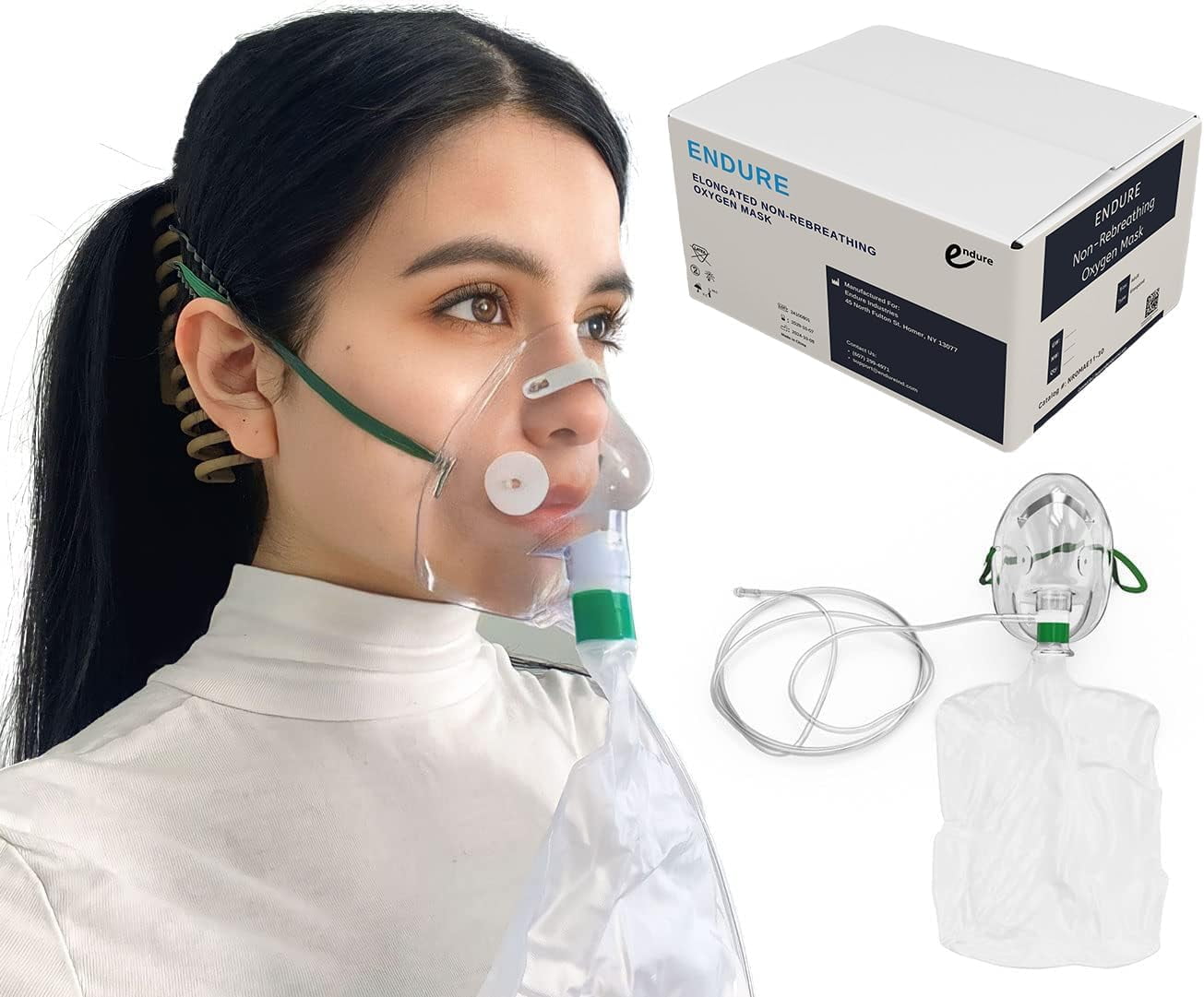 Endure Ind Elongated Non-Rebreathing Oxygen Mask,(Case of 30 ...