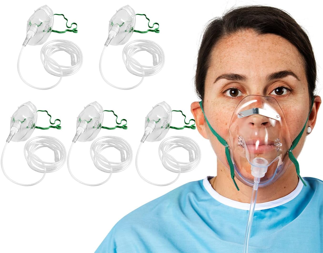 Endure Industries Oxygen Mask And Tubing, Elongated, Adult, Pack of 5 ...