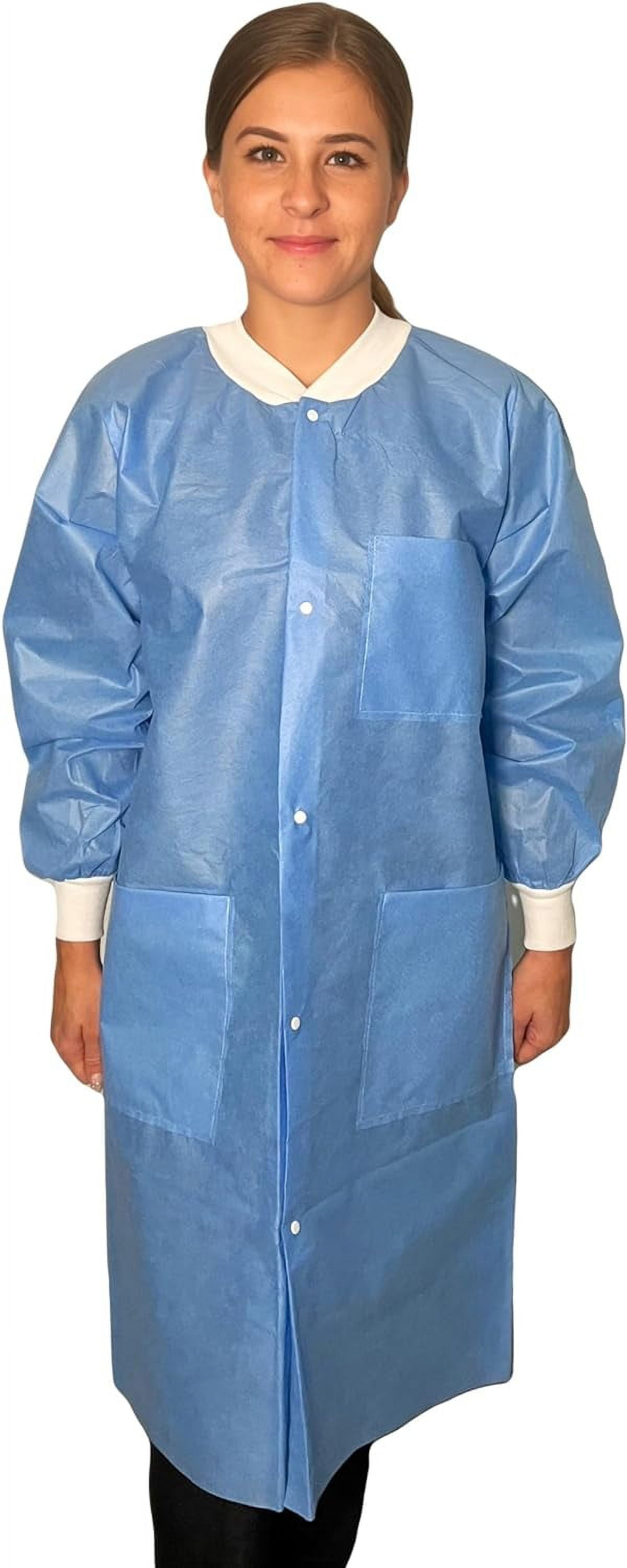 Endure Lab Coat - Disposable, Knee Length, Knit Cuffs, Knit Collar- SMS ...