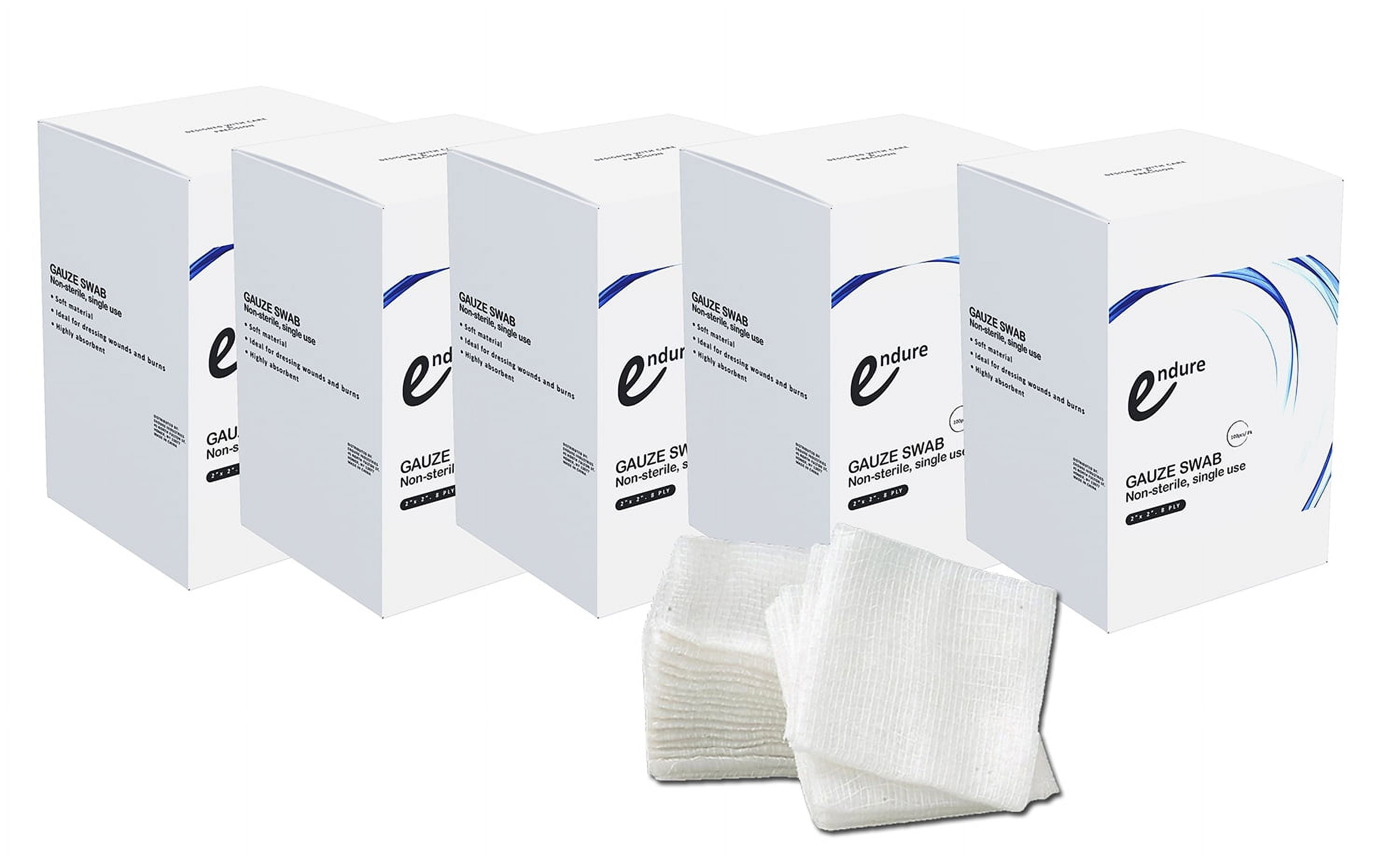 500 Count - 2" x 2" Non-Sterile Gauze Swab Standard, Folded Edge ...