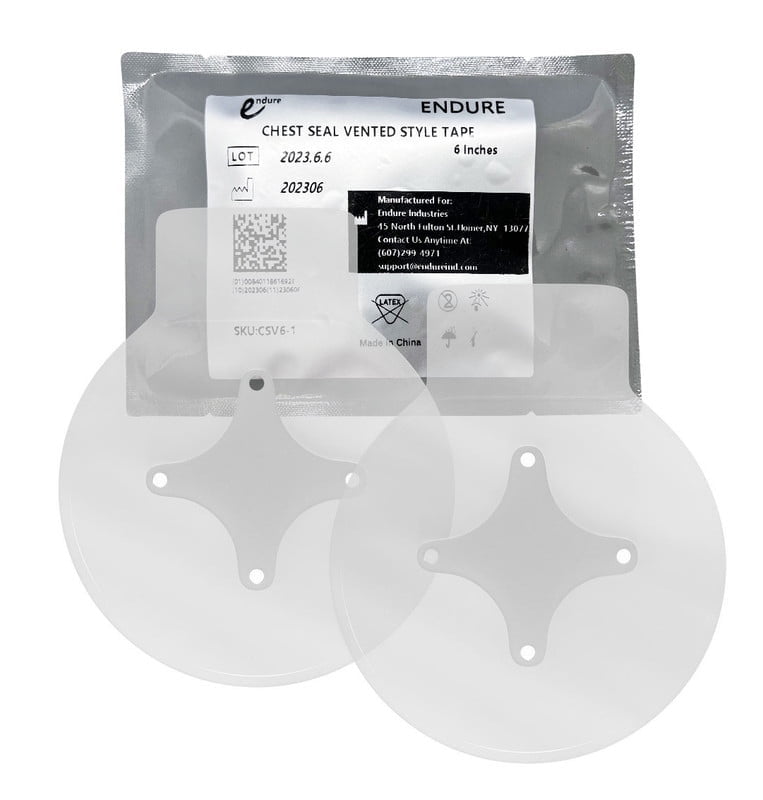 Endure Vented Chest Seal for First Aid Kit, Wound Care IFAK Supplies ...
