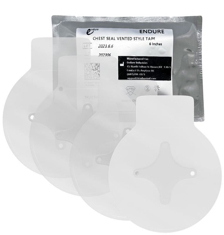 Endure Vented Chest Seal for First Aid Kit, Wound Care IFAK Supplies ...