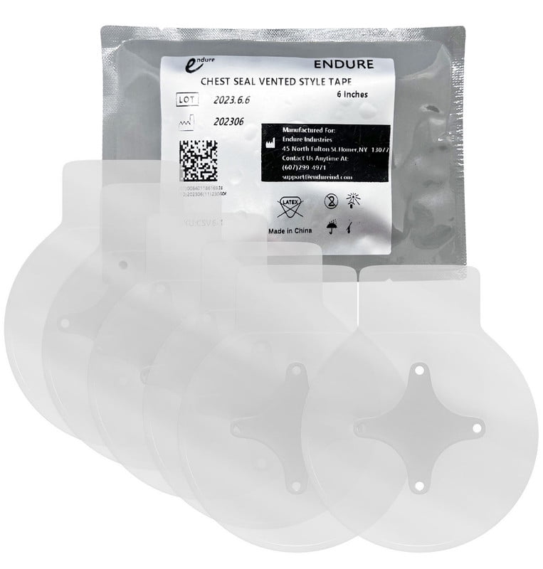 Endure Vented Chest Seal for First Aid Kit, Wound Care IFAK Supplies ...