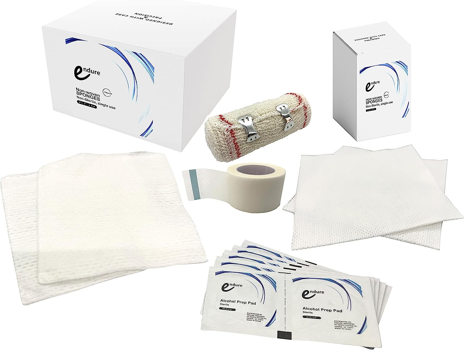 Endure Wound Care Kit 3, First Aid Pack, Non-Woven Sponge 2"x2" Pack of ...