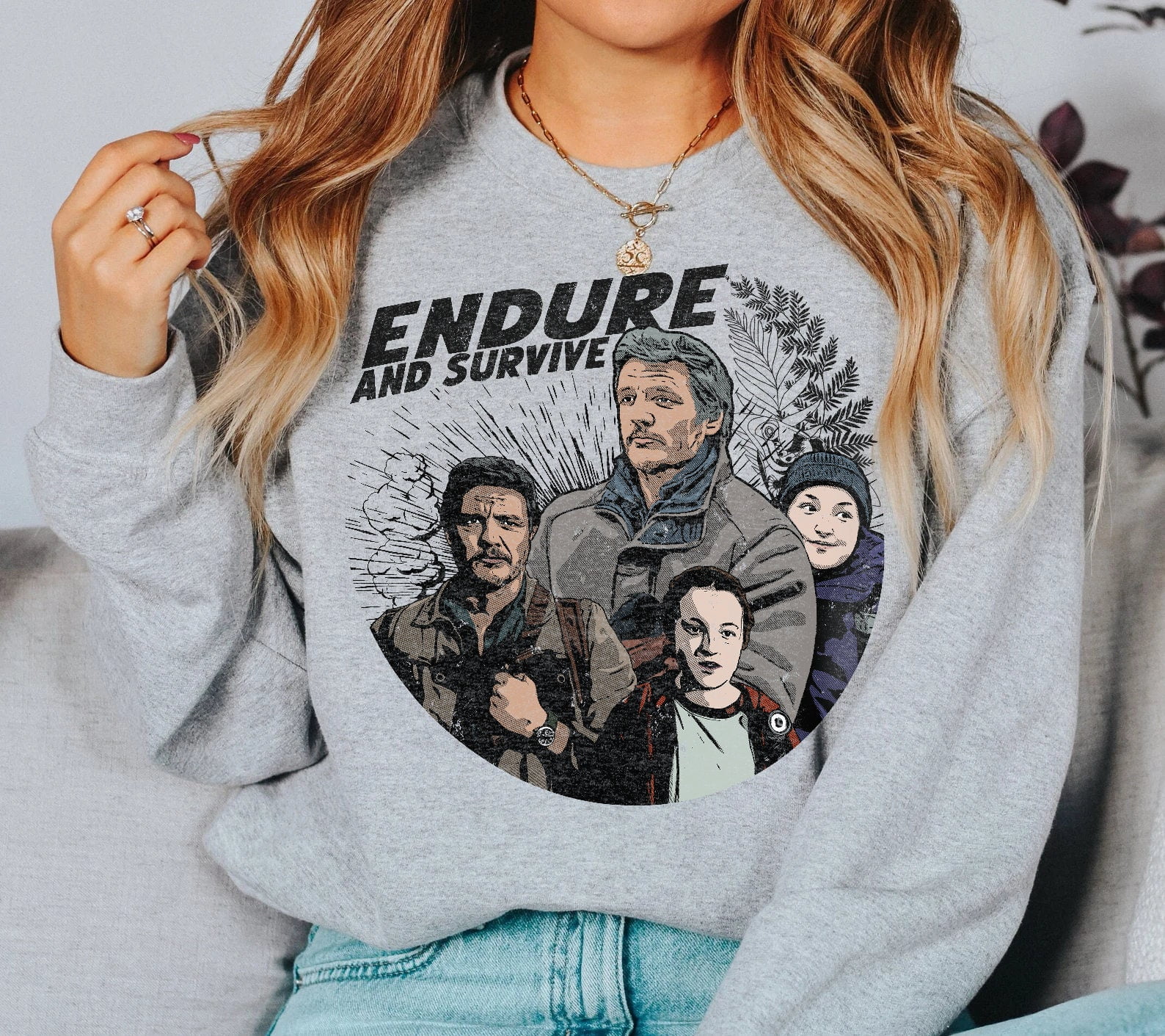 Endure and Survive Sweatshirt | Joel Ellie Comic Book Style Shirt, TLOU ...