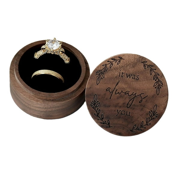 Enduring Dark Heart Rings Box Artisanal Wooden Jewelry Holder For ...