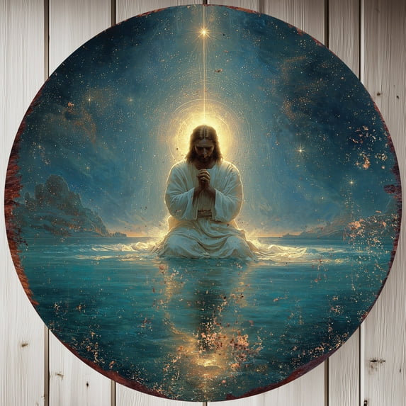 Enduring Faith Rustic Christian Round Wall Sign | Spiritual Home Decor ...