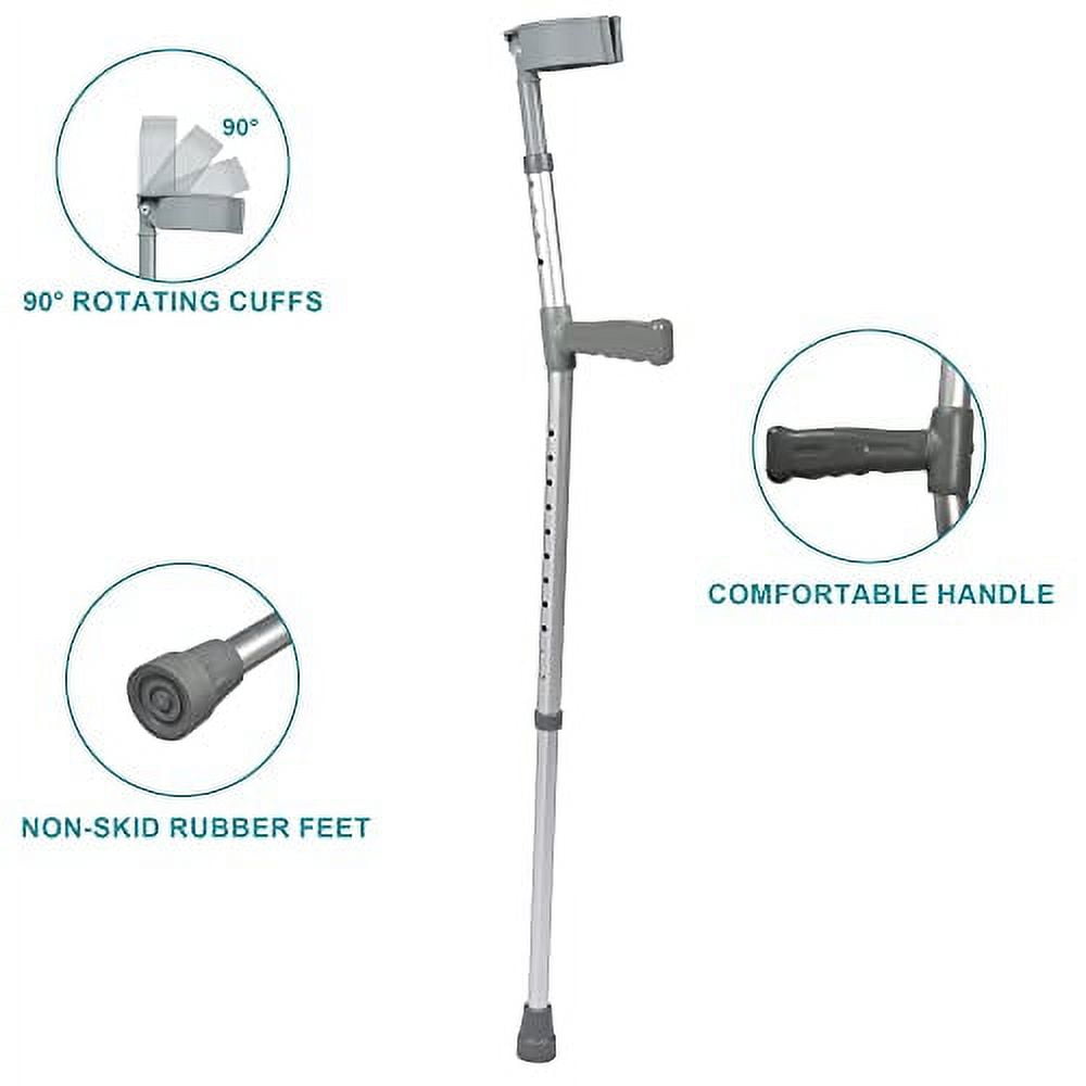 Endynino 1 Pair Forearm Crutches for Adults, Youth, Adjustable Arm ...
