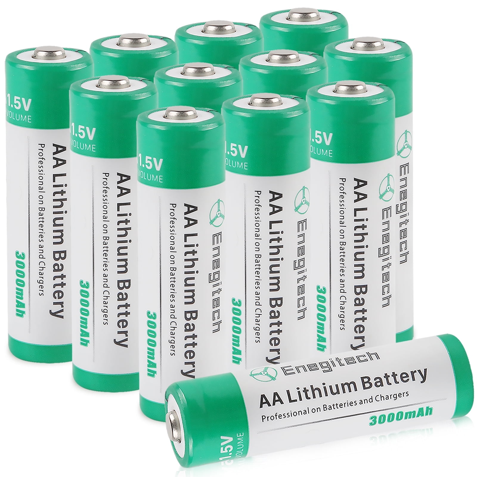 Enegitech, AA Lithium Battery, 1.5V 3000mAh, 12 Pack - Walmart.com