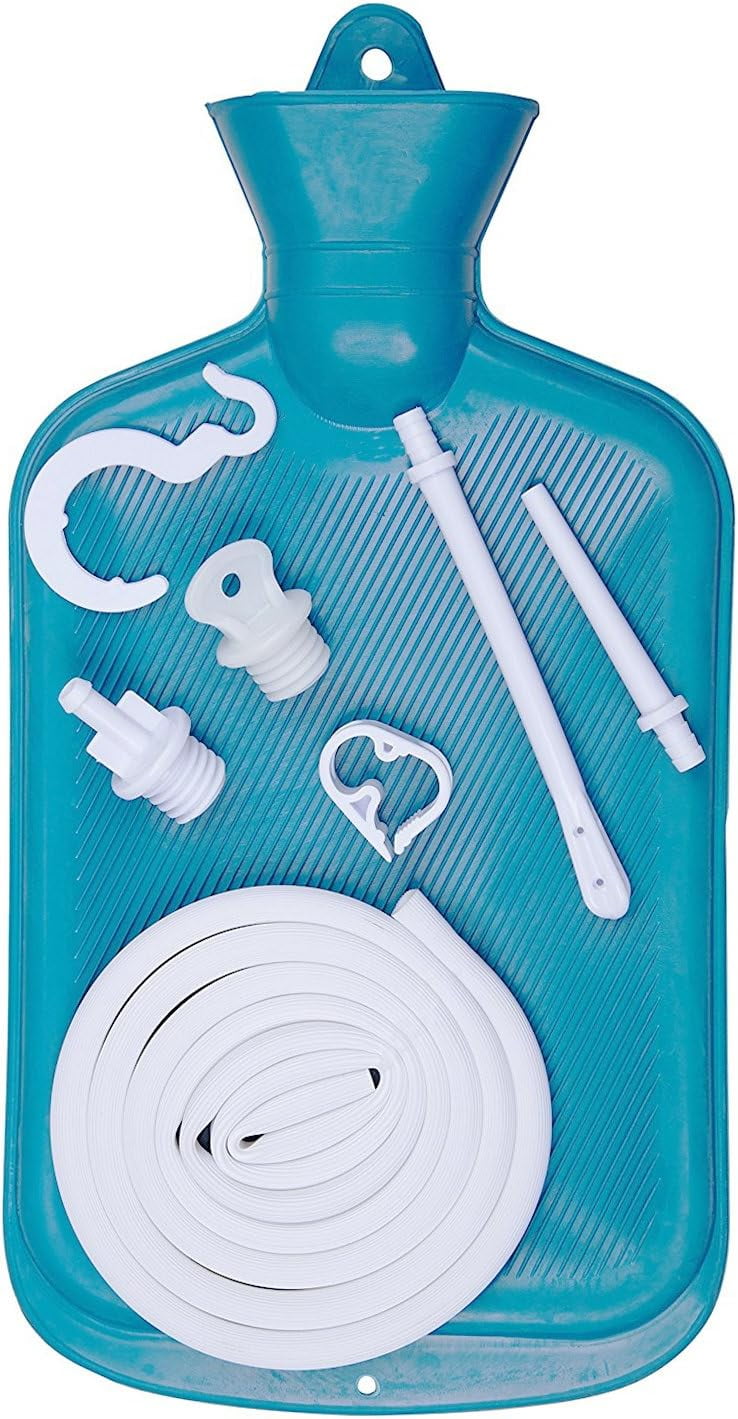 Enema Bag Kit 2 Quart Enema Bag with 5ft Long Hose, Multi-Size Tips and ...