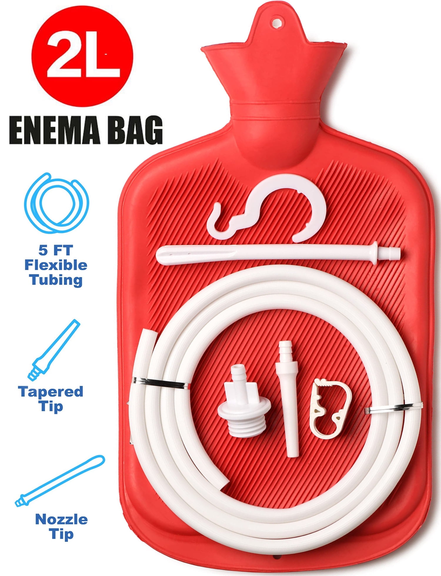 Enema Bag,Reusable 2L Enema Bag Kit Colon Cleaning Irrigation Detox ...