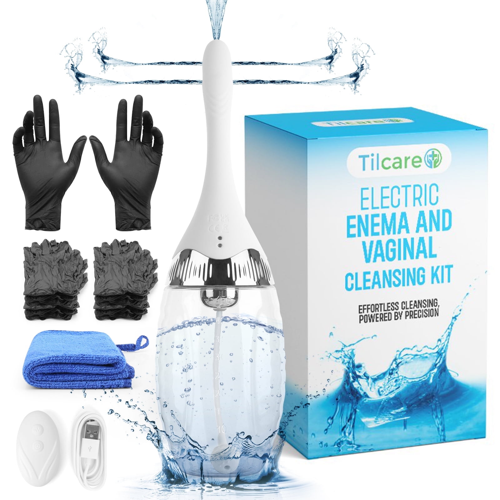 Tilcare Electric Cleaner Kit, Silicone Douche, 450ml Capacity, 3 Speeds ...