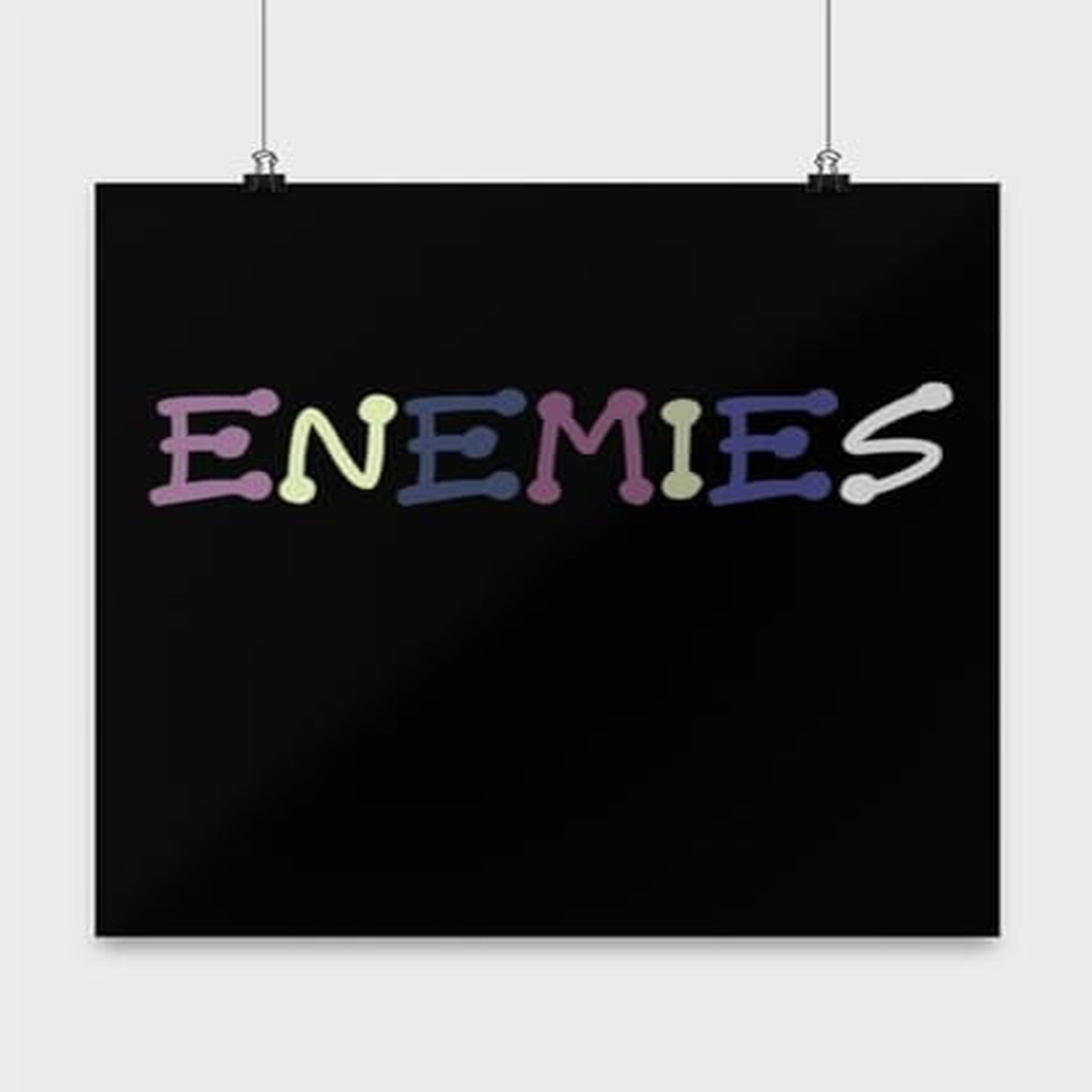 Enemies Wall Art Poster - Black 13x13in Rivalry Decor Gift - Walmart.com