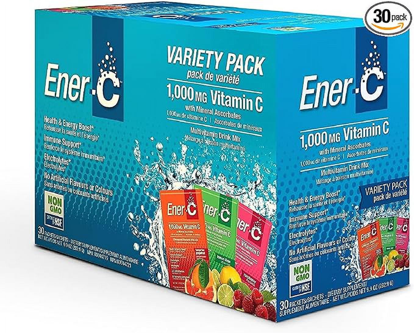 Ener-C Variety Pack Multivitamin Drink Mix, 1000mg Vitamin C, Non-GMO ...
