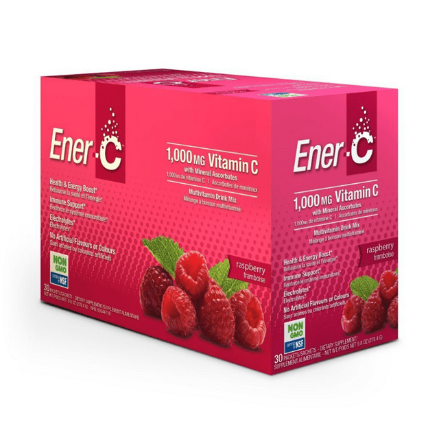 Ener-C Raspberry Immune Boost Drink Mix, 1000mg Vitamin C, Non-GMO ...