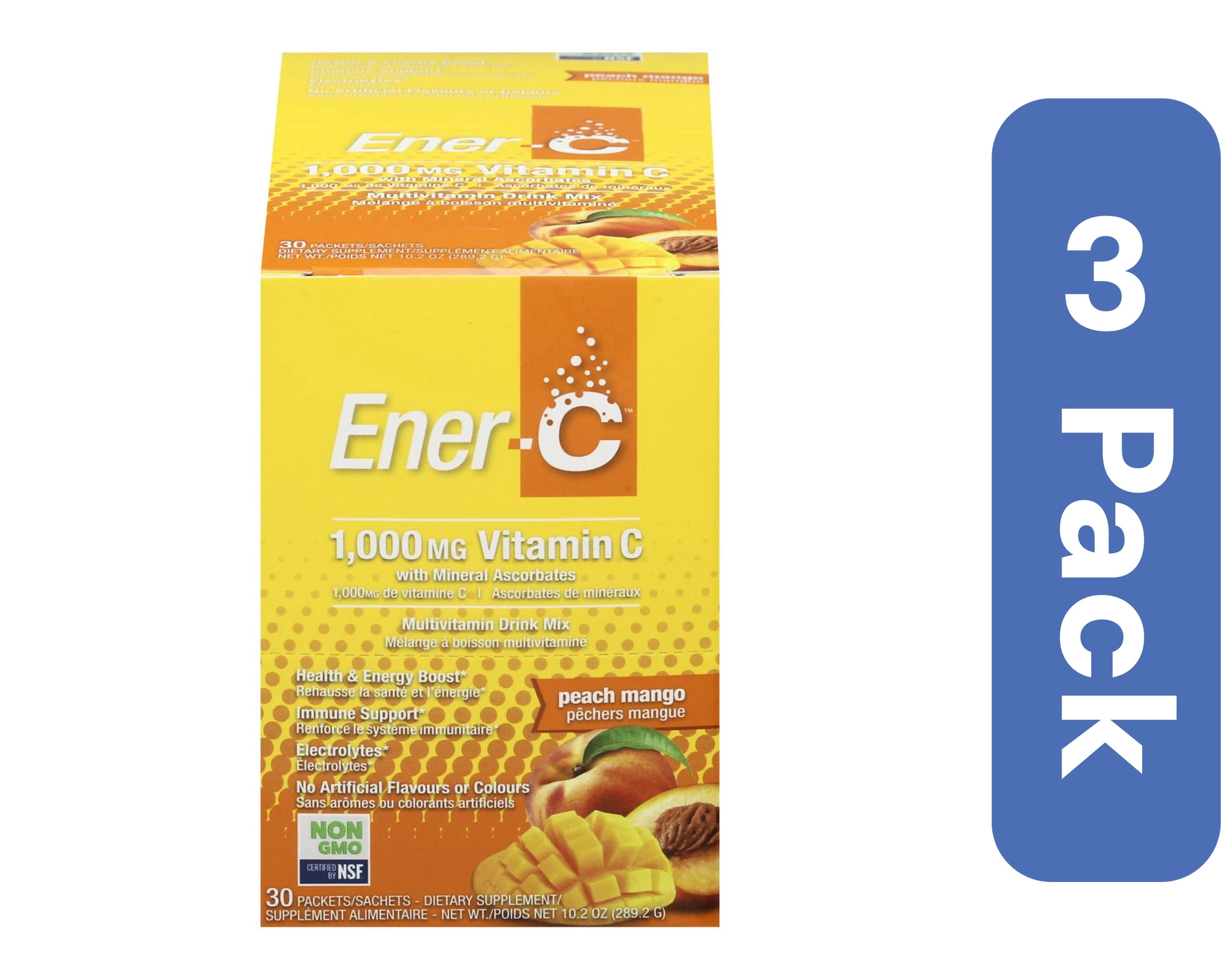 Ener-C Vitamin C Pack Peach Mango 30 Pieces (Pack of 3) - Walmart.com