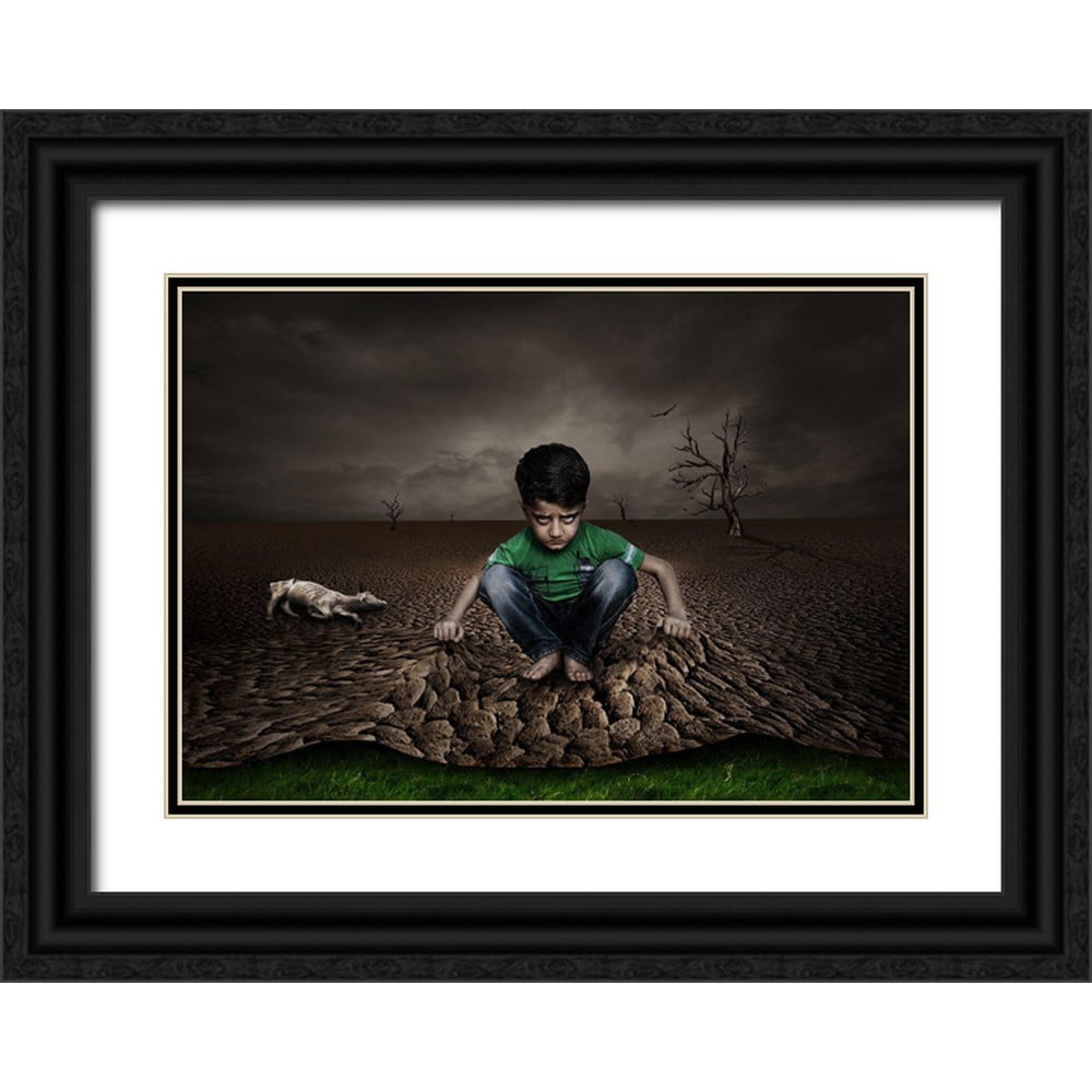 Ener, Deniz 14x11 Black Ornate Wood Framed with Double Matting Museum ...