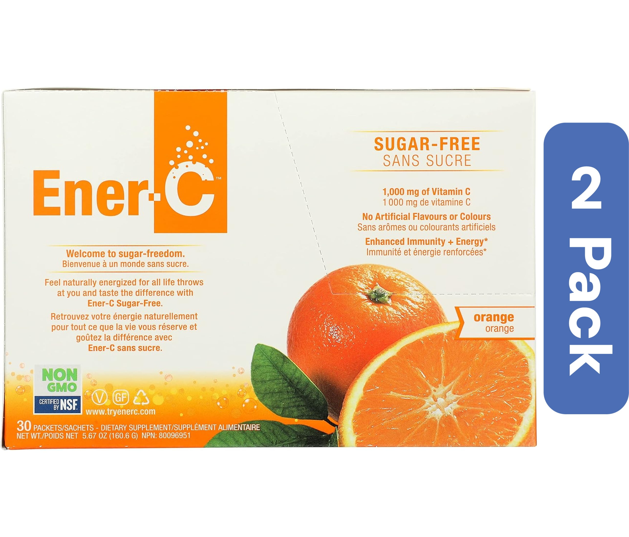 Ener Life Vitamin C Sugar Free Orange Packets 30 Pack (Pack of 2 ...