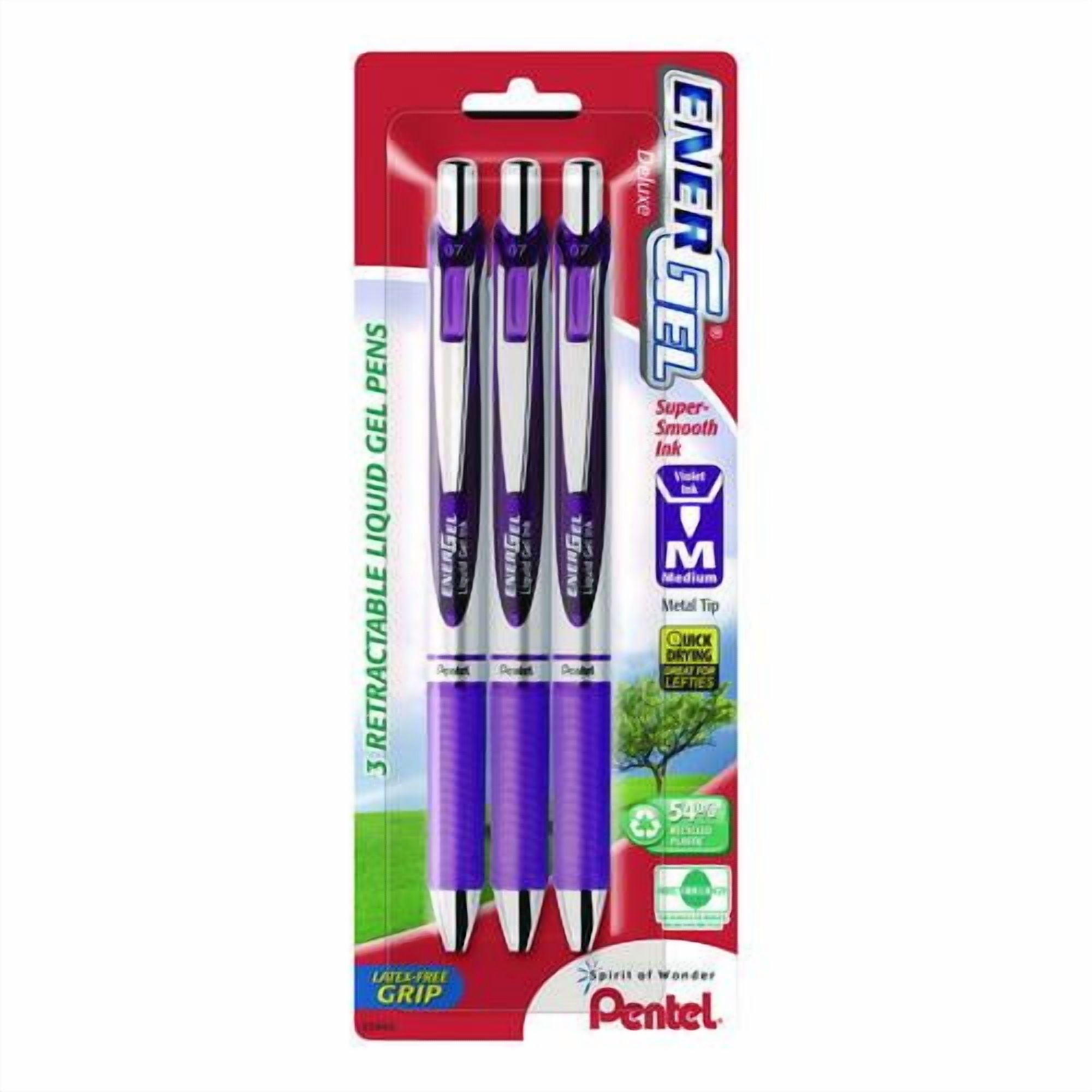 EnerGel RTX Deluxe Gel Pen, Retractable, Medium 0.7 mm, Purple Ink ...
