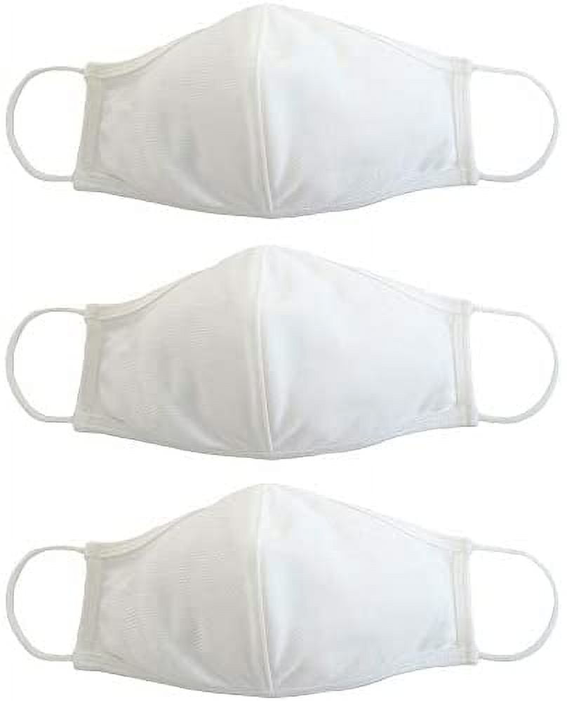 EnerPlex Youth / Adult Medium Size White Face Mask Reusable (3-Pack ...