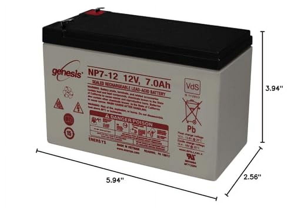EnerSys Genesis NP7-12 12V 7Ah Sealed Lead Acid Battery - Walmart.com