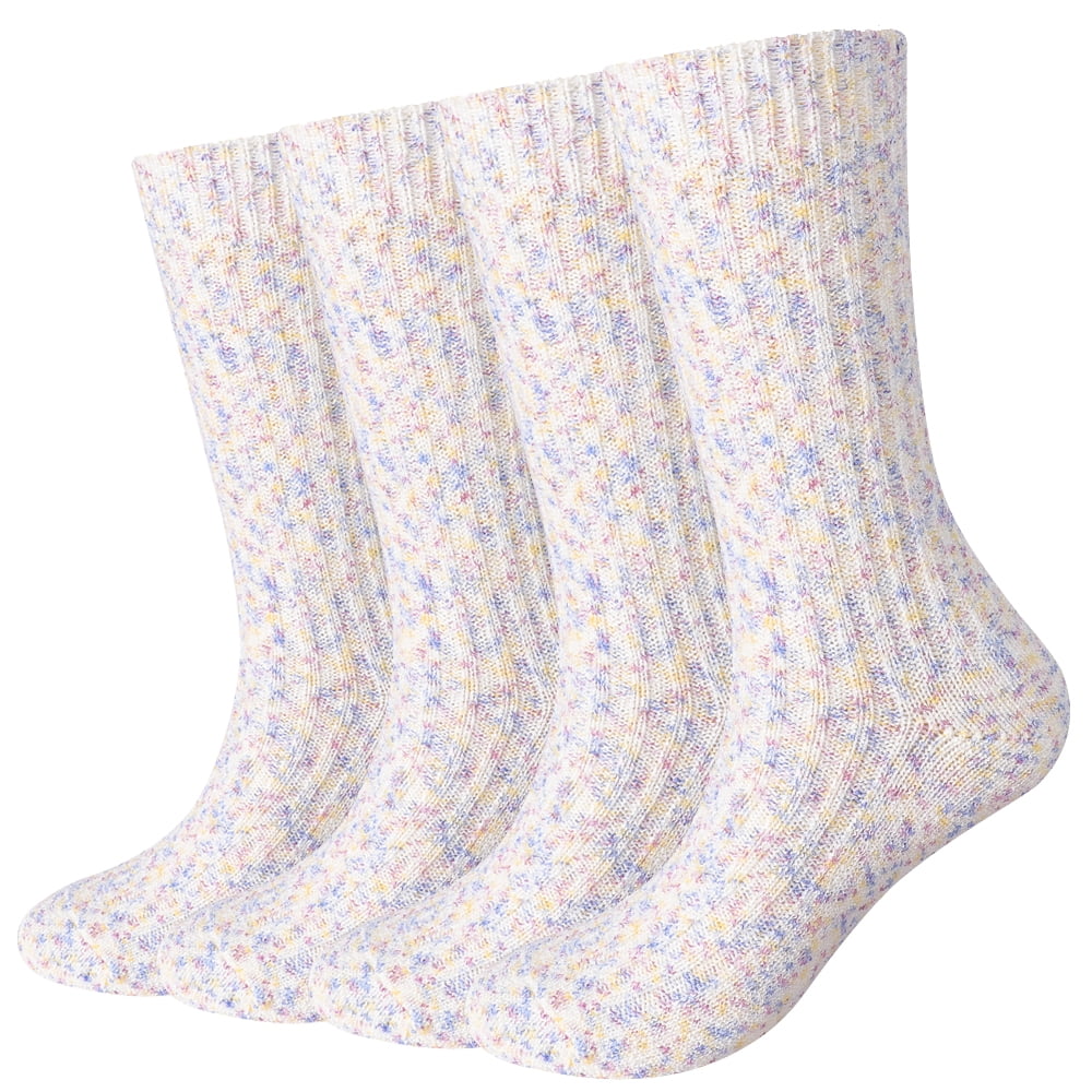 EnerWear 4P Pack Women's Fashion Colorful Crew Socks(US9-11, Color3 ...