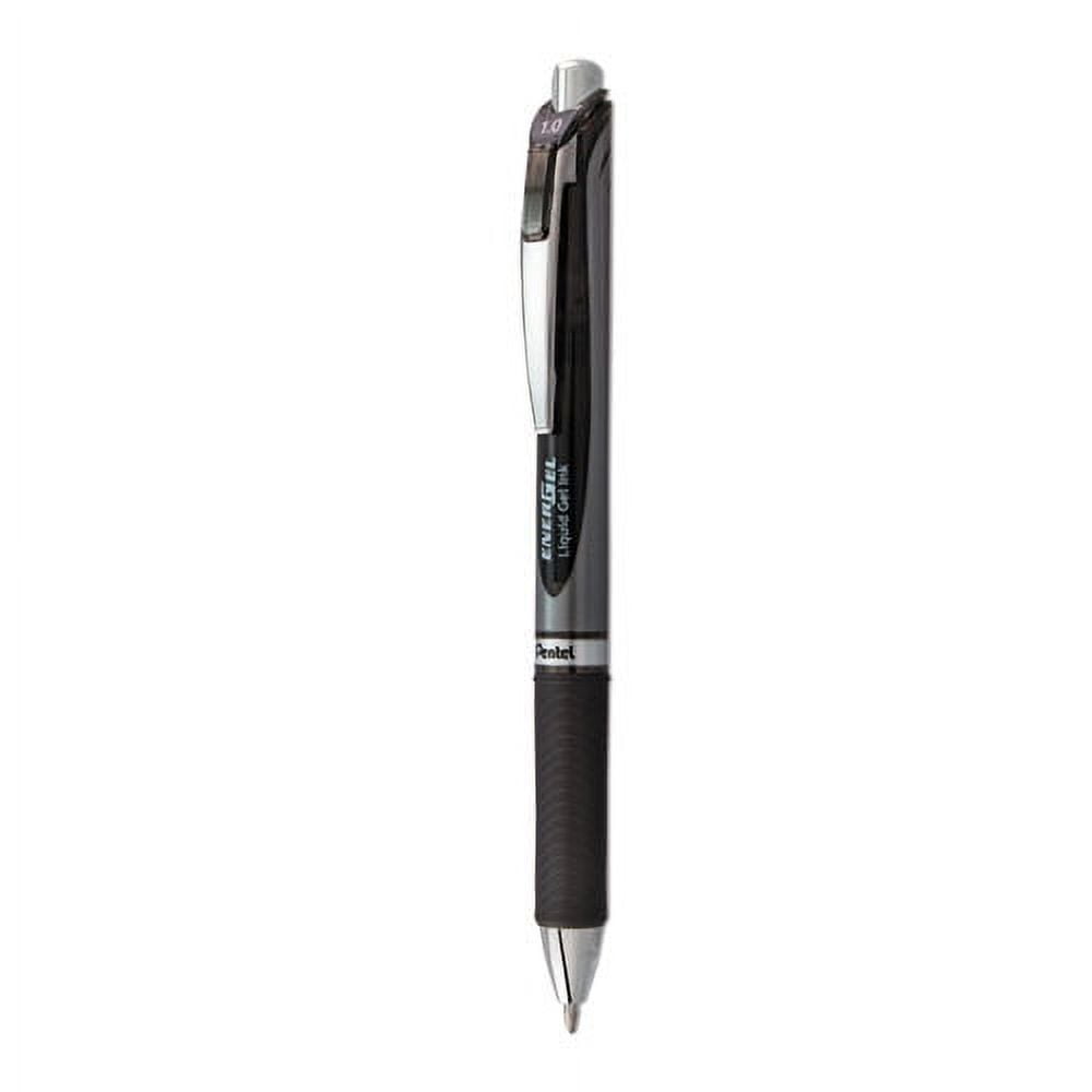"Energel Rtx Gel Pen, Retractable, Bold 1 Mm, Black Ink, Black/gray ...